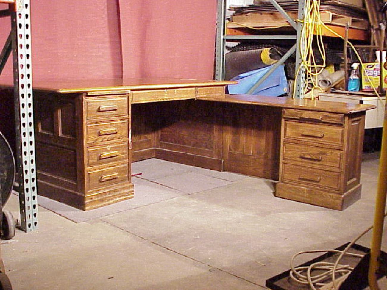 Antique L-shape desk and return 120002